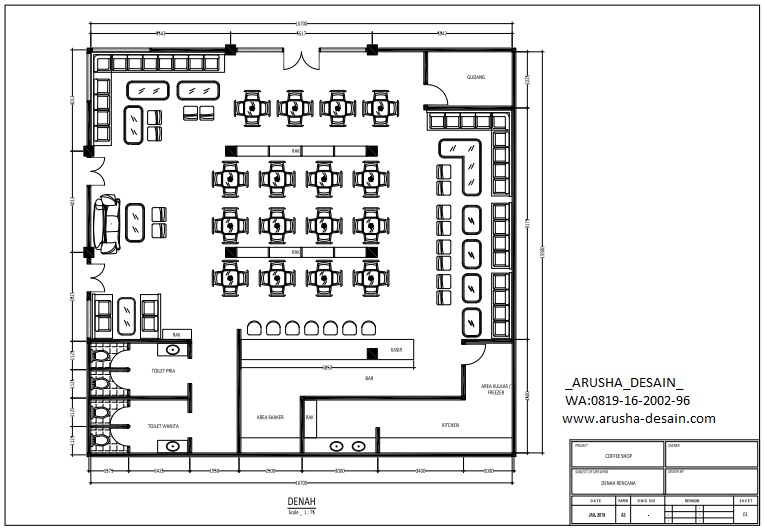 Gambar Denah Cafe Coffee Shop Area Shaker - GAMBAR KERJA
