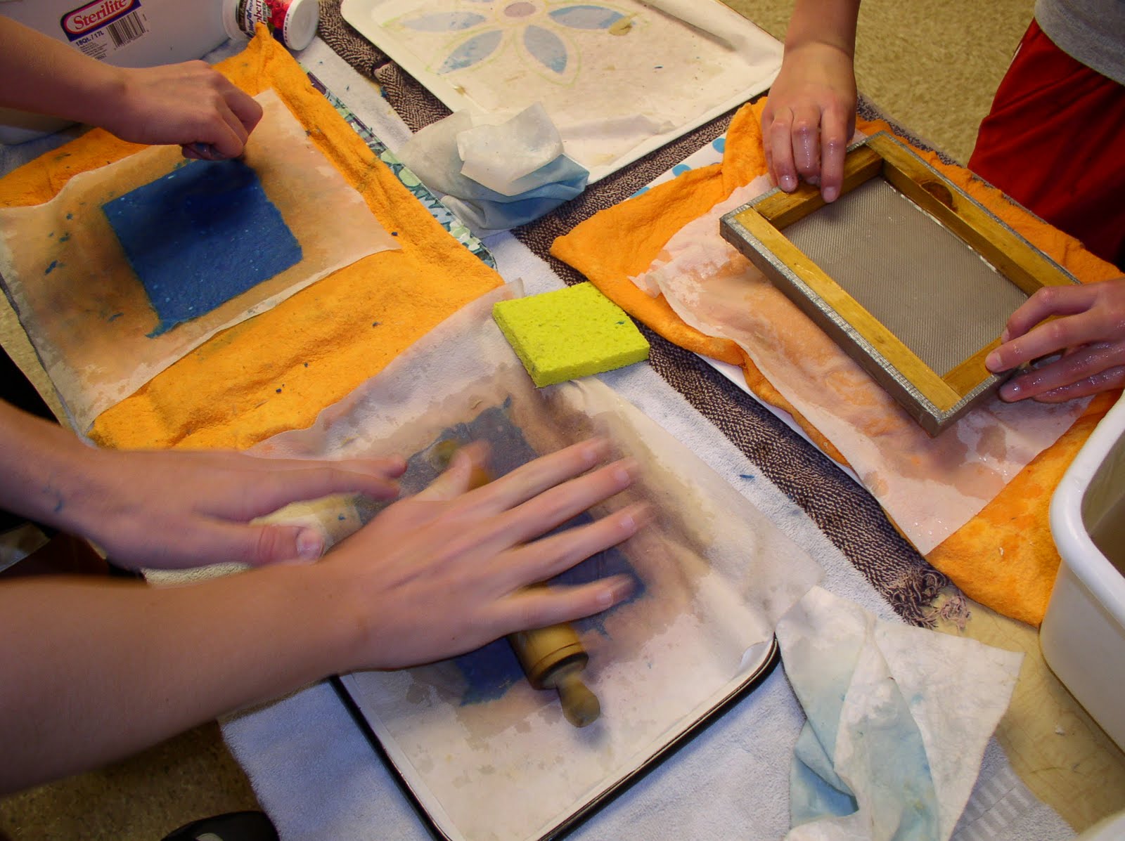 2ndhandpaper: Handmade Paper with Middle School Students (Part 2)