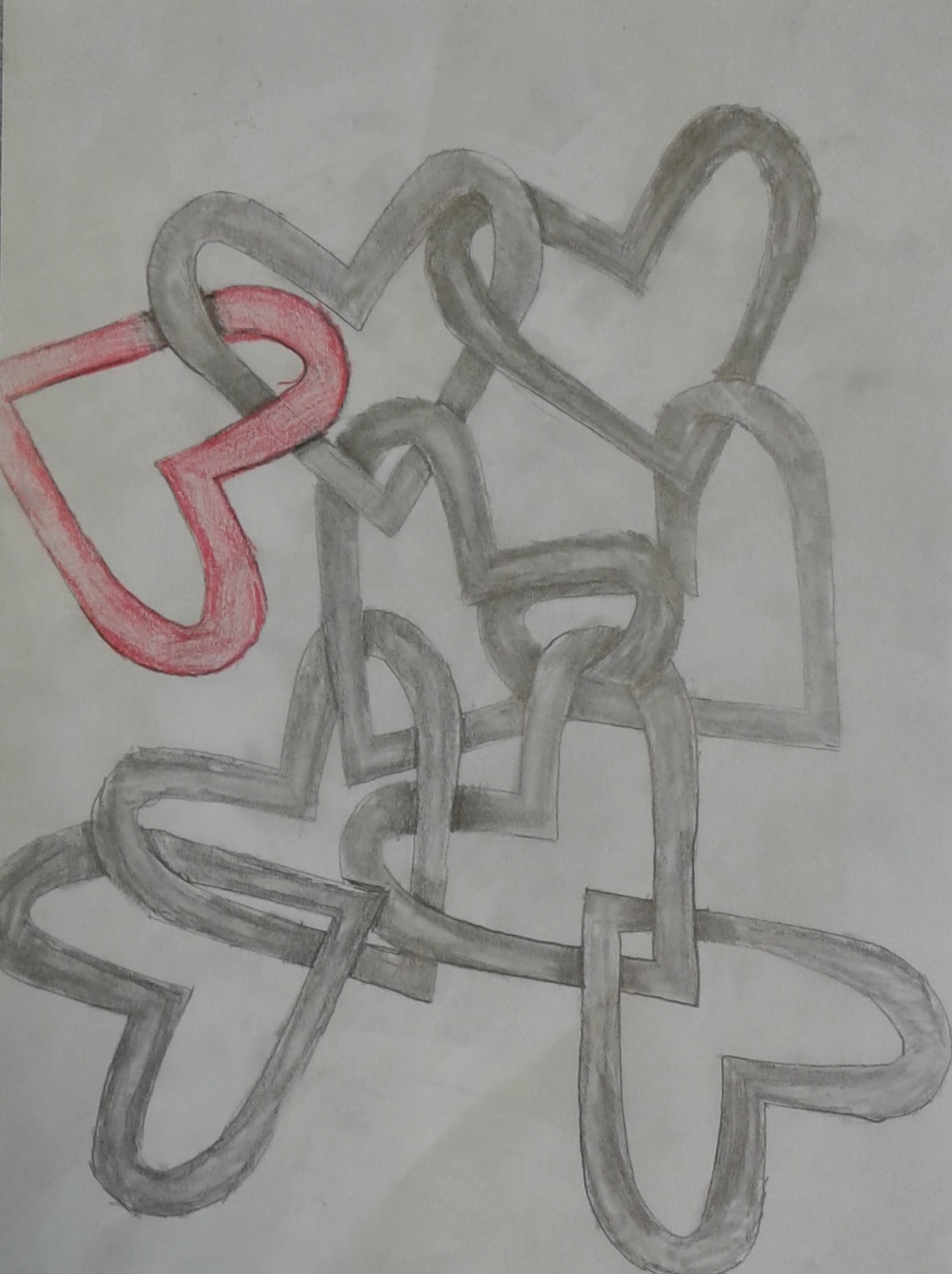 a faithful attempt: Interlocking Hearts Valentine Drawing
