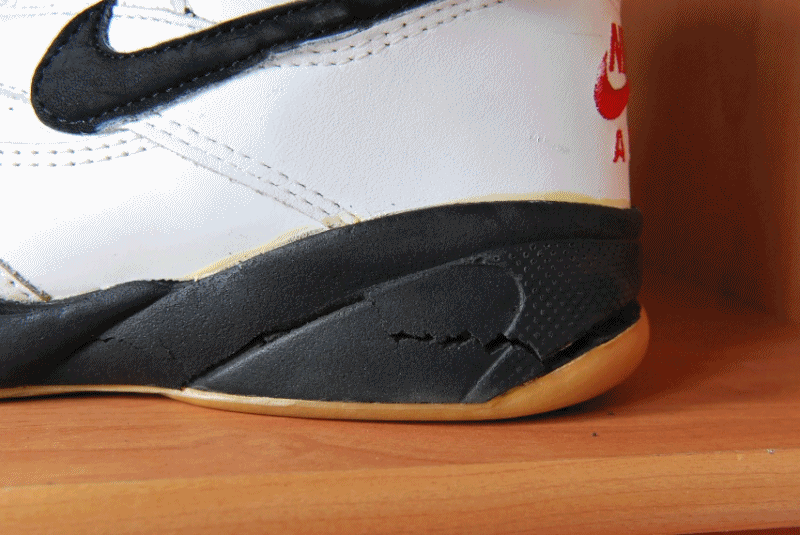 broken and cracked midsole