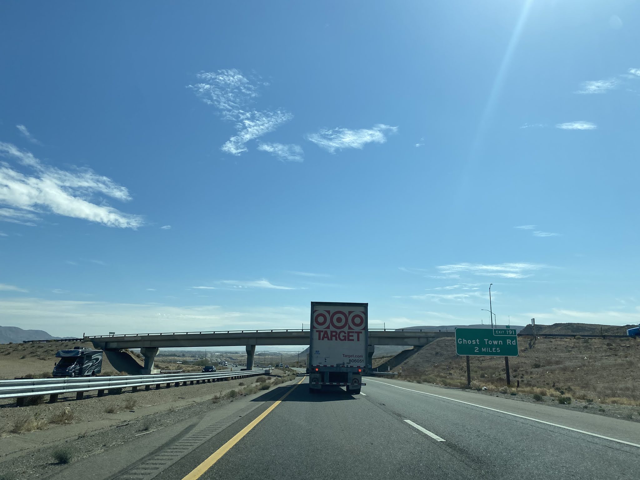 Interstate 15; the Mojave Freeway from Barstow to the Nevada State Line