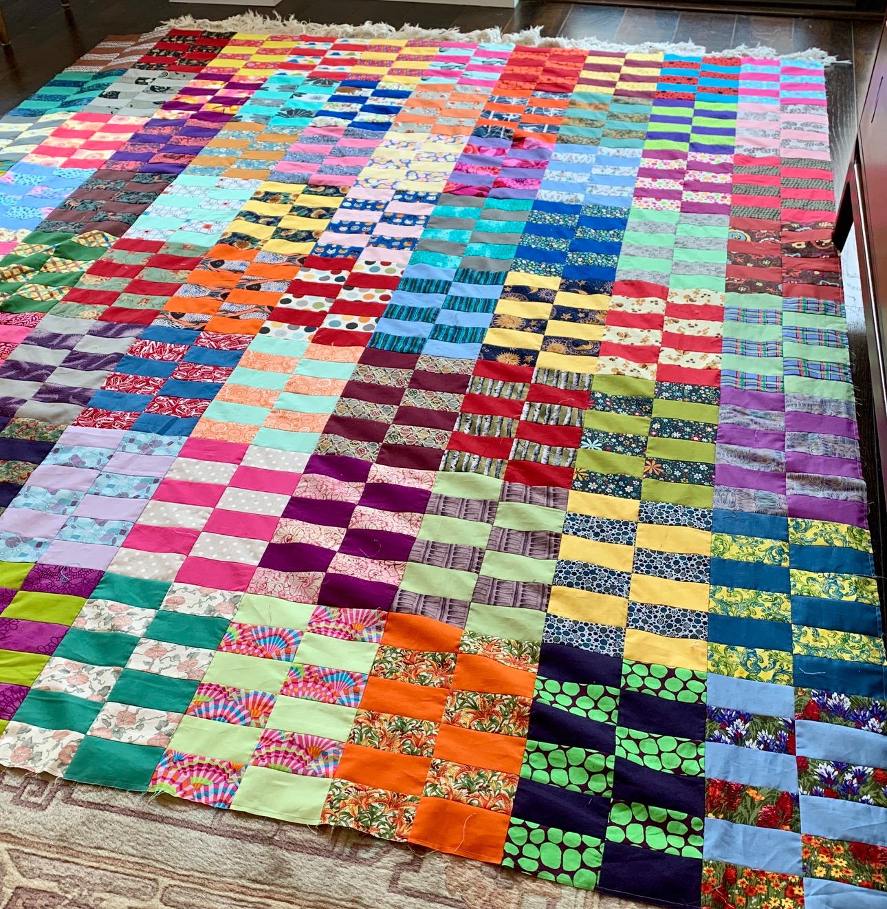 klein meisje quilts: stacked bricks, top completed