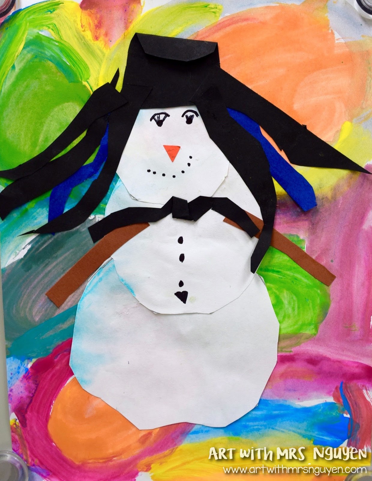 Winter Snowmen (K) | Art with Mrs. Nguyen
