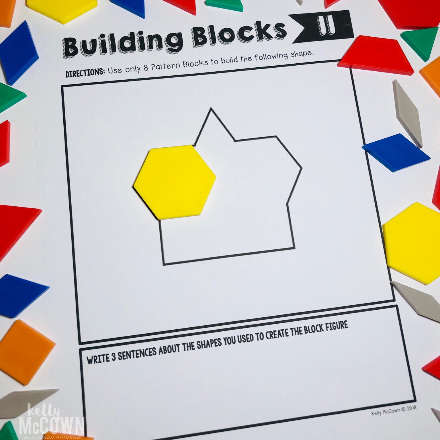 Kelly McCown: Pattern Blocks Elementary Task Cards (Set 2)