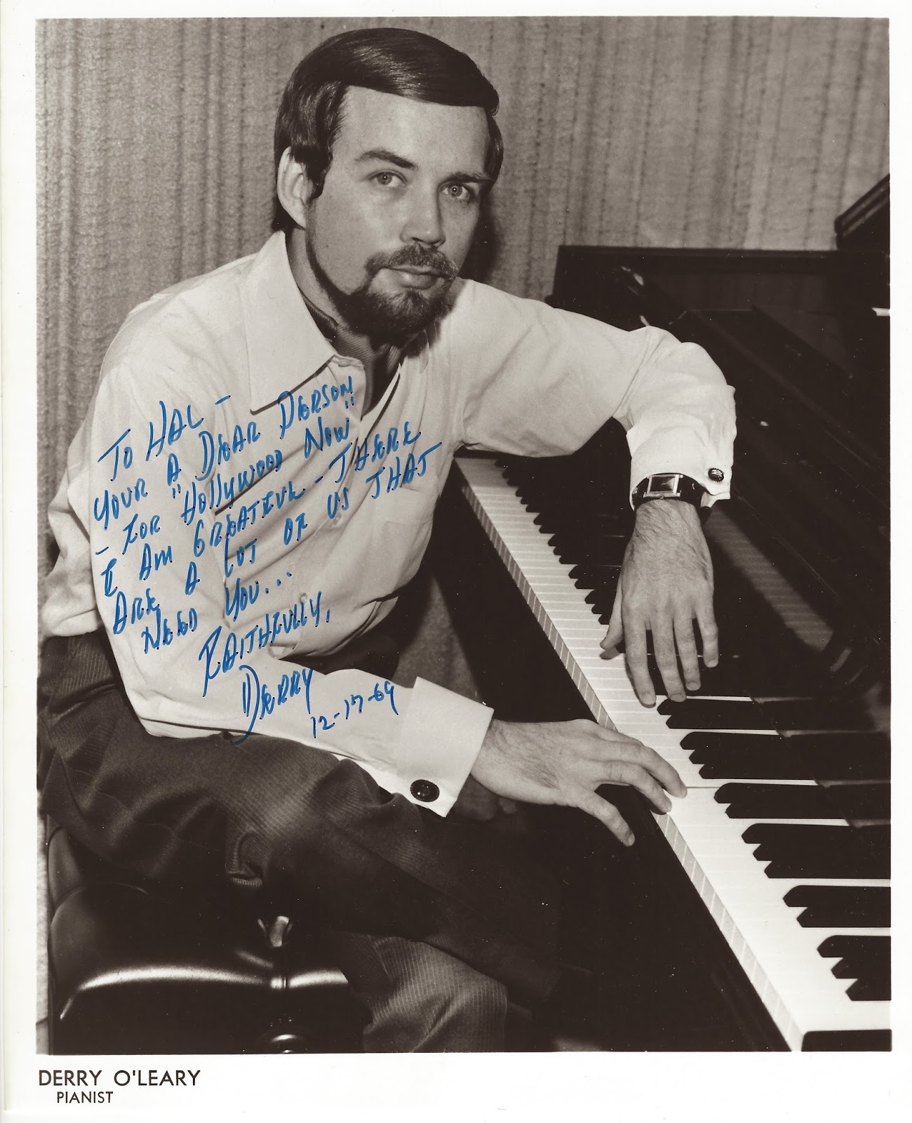 Hal Bates And Famous People: TO HAL BATES FROM DERRY O'LEARY