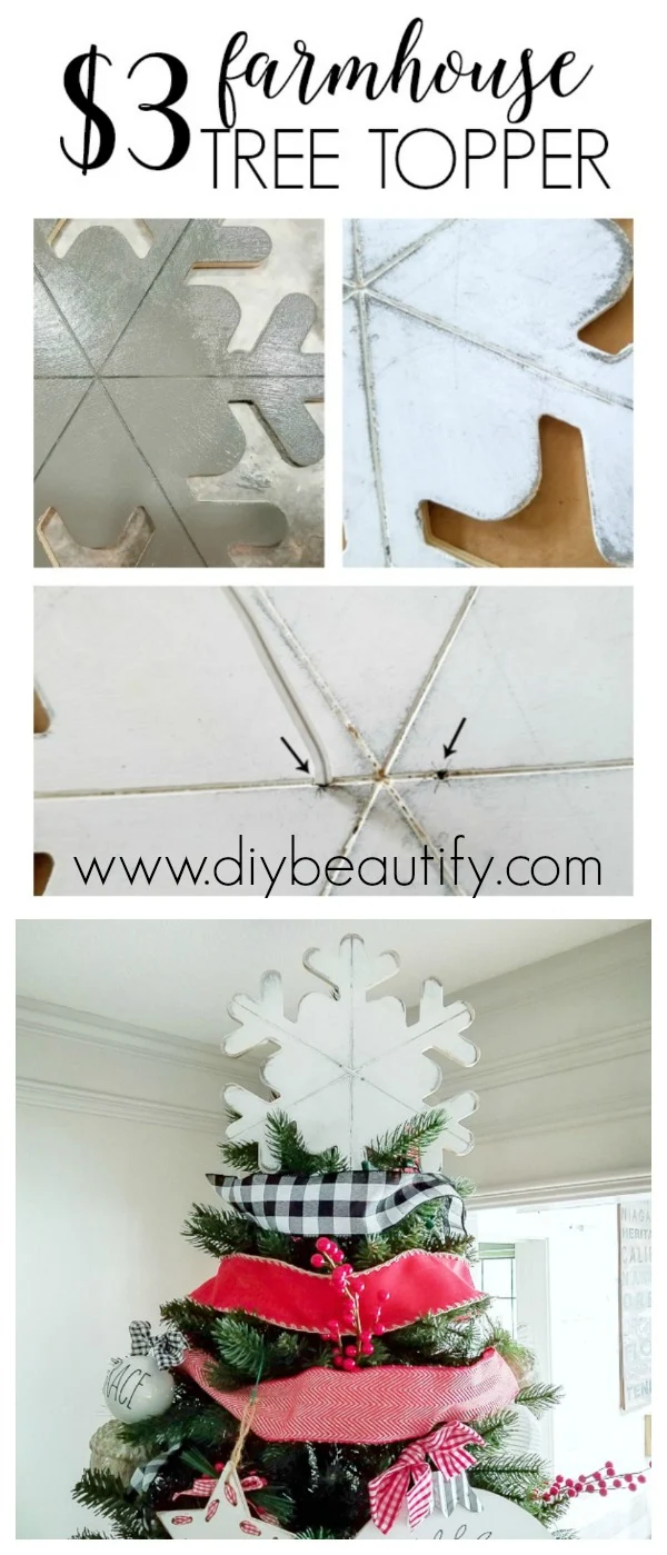 How to Make a $3 Farmhouse Tree Topper - DIY Beautify - Creating Beauty ...