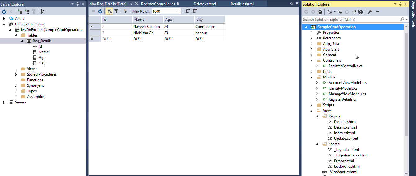 MVC CRUD Operation - With Example