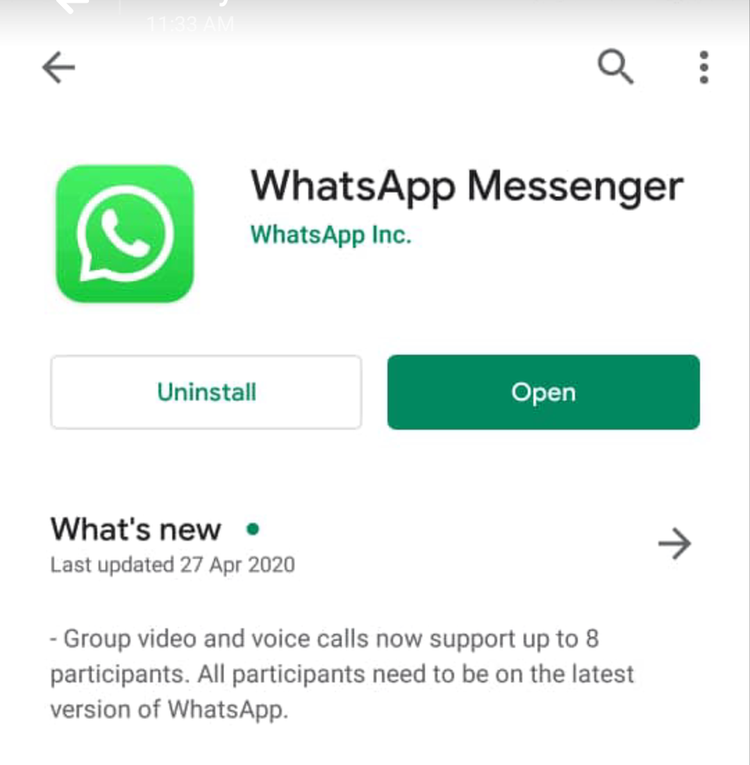 Whats App Video Call Seramai 8 Orang