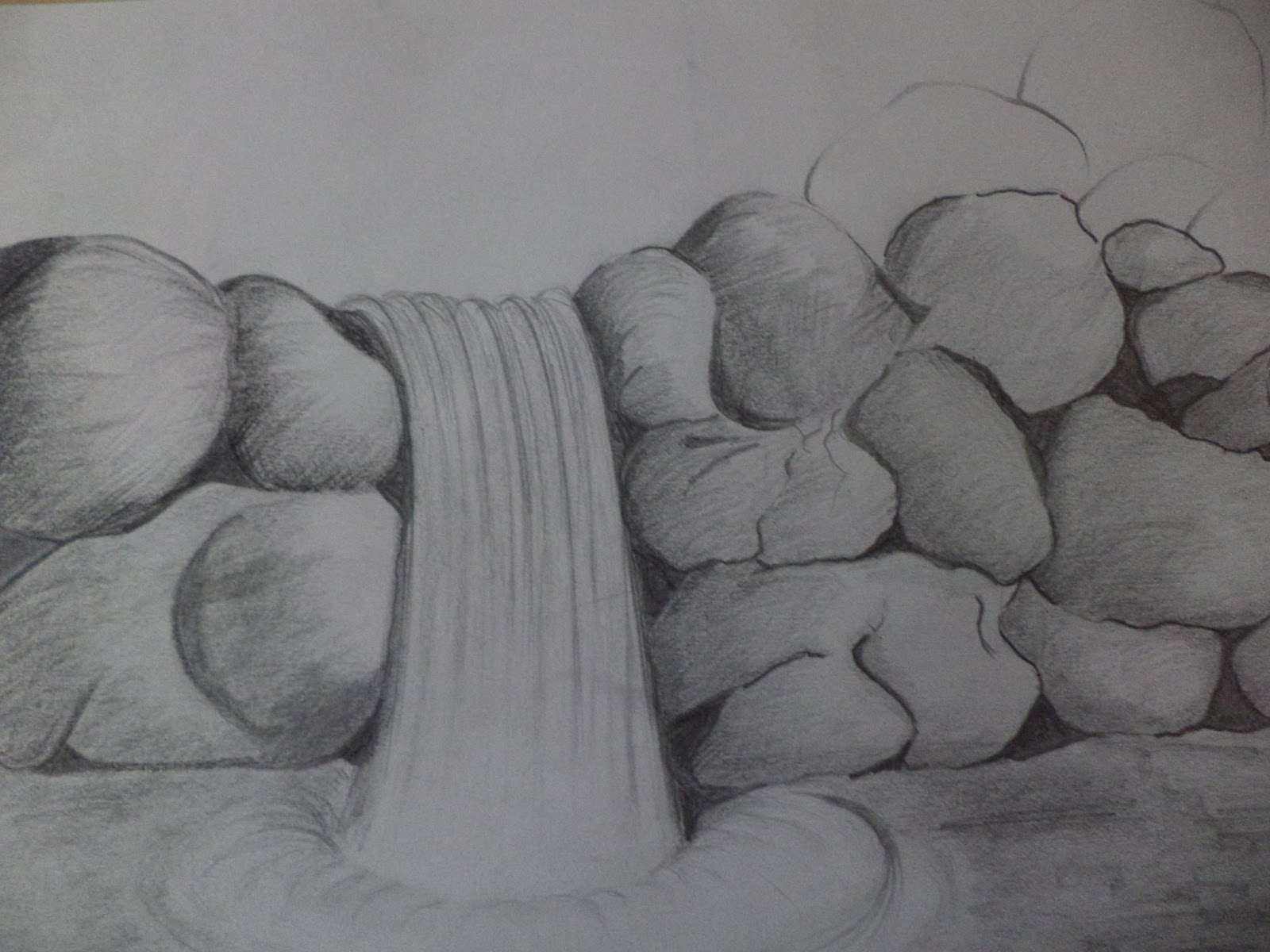 SohamsCreativeCraft: Pencil Shading - Water Falls