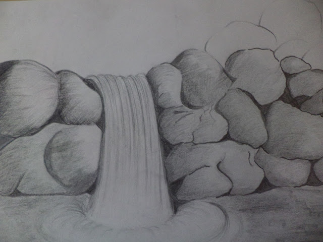 SohamsCreativeCraft: Pencil Shading - Water Falls