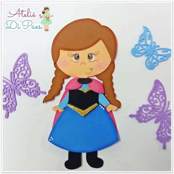 Eu Amo Artesanato: Princesa Elsa e Anna de Frozen em Eva com Molde
