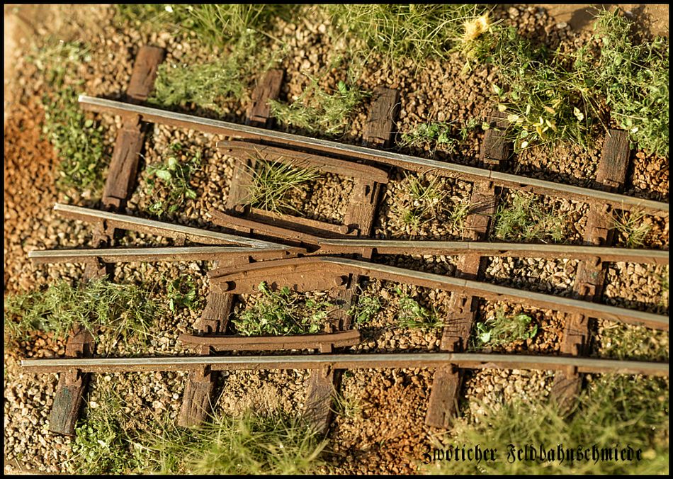 Die Merziener Privatbahn AG - bb: Selbstbau Feldbahnweiche in Spur 0 f ...