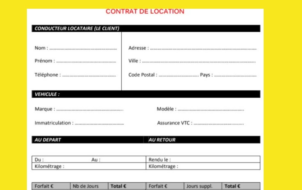 Contrat de location voiture vierge pdf