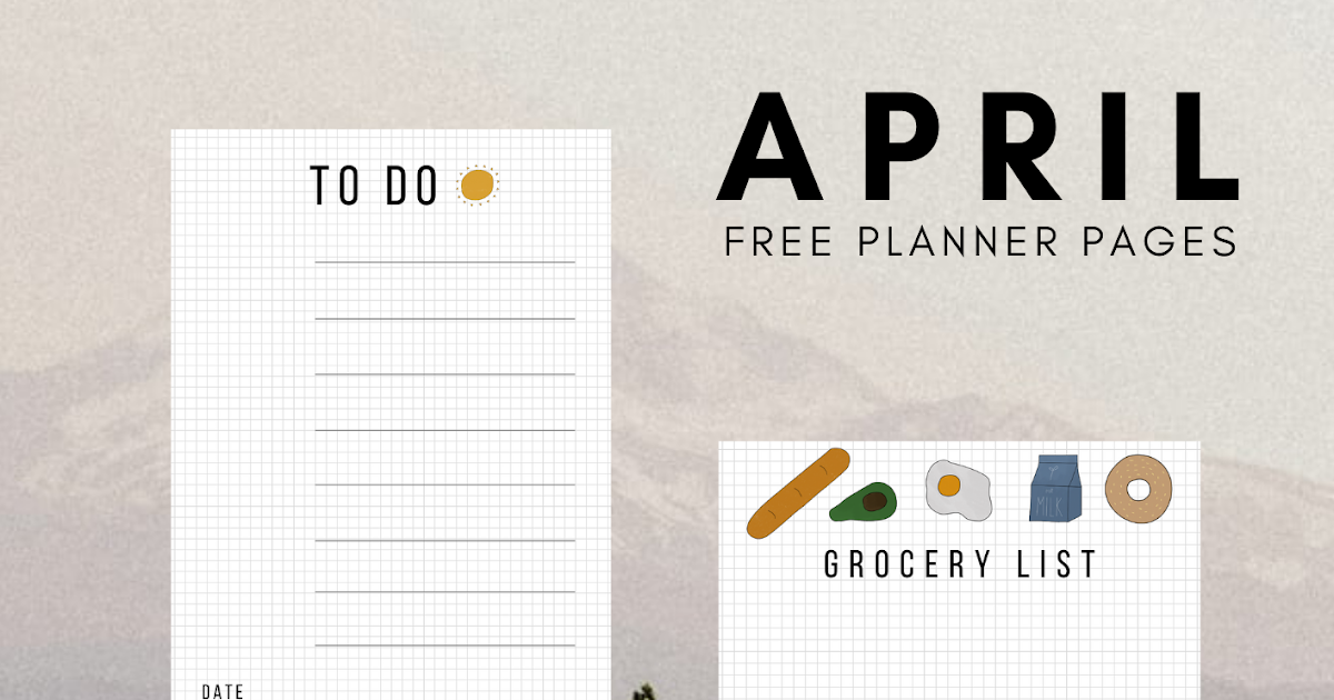 Free Printable Planner Pages APRIL: Weekly & daily schedule, to do list ...