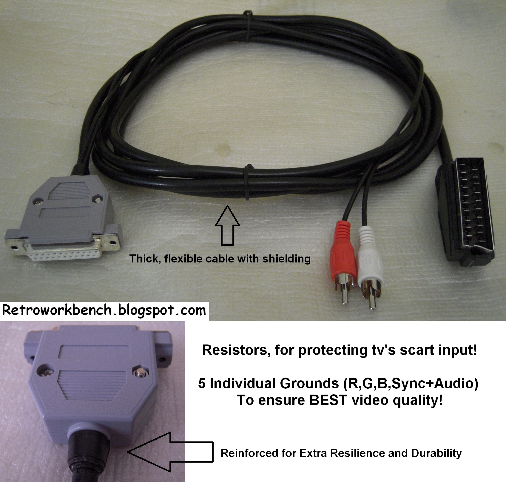 ikonsgr 80's Home Micros WorkBench: RGB Video / Audio Scart Cable