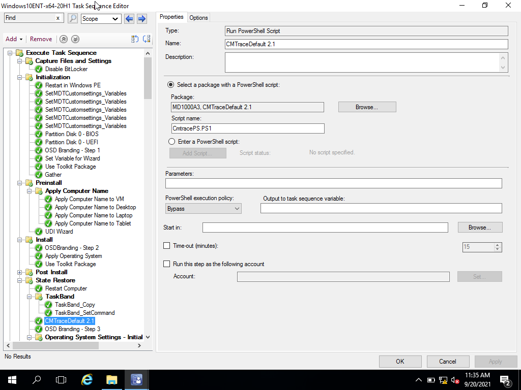 Make CMTrace as default log viewer during the Imaging process(OSD)
