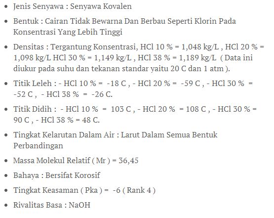 √ Asam Klorida (HCl) : Pengertian,Fakta dan Kegunaanya | Zona Tekhnologi