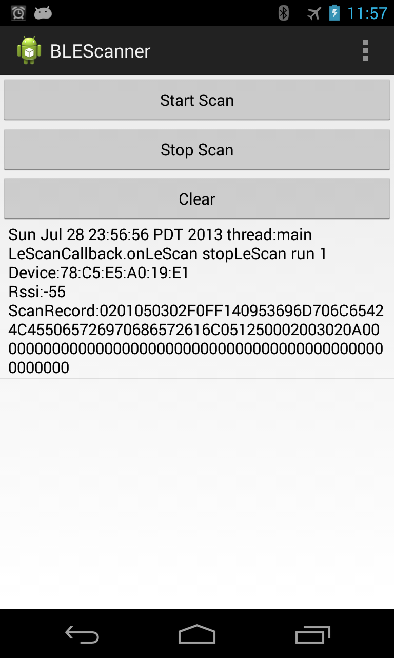 Gss Mahadevans Blog Android Application Bluetooth Low Energy Scanner