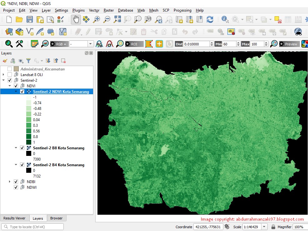 Tutor QGIS | Analisis NDVI, NDBI, dan NDWI dengan Citra Landsat 8 OLI ...