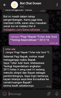 Cara Chat Dosen yang Baik Dengan Bantuan Bot Telegram - Blogger Toraja