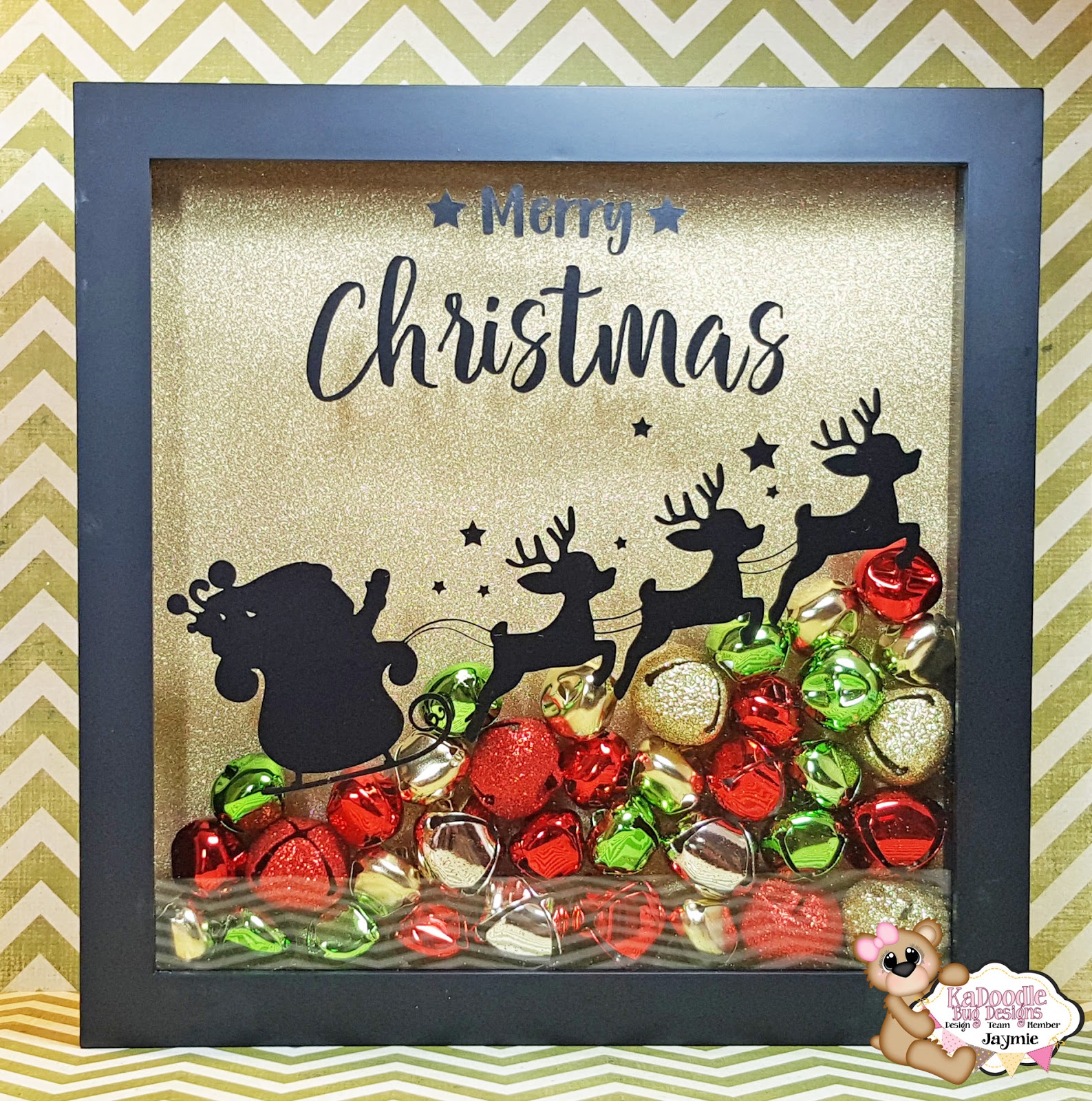 This and That Scraps: Jingle Bells Shadow Box- Santa Sillhouette