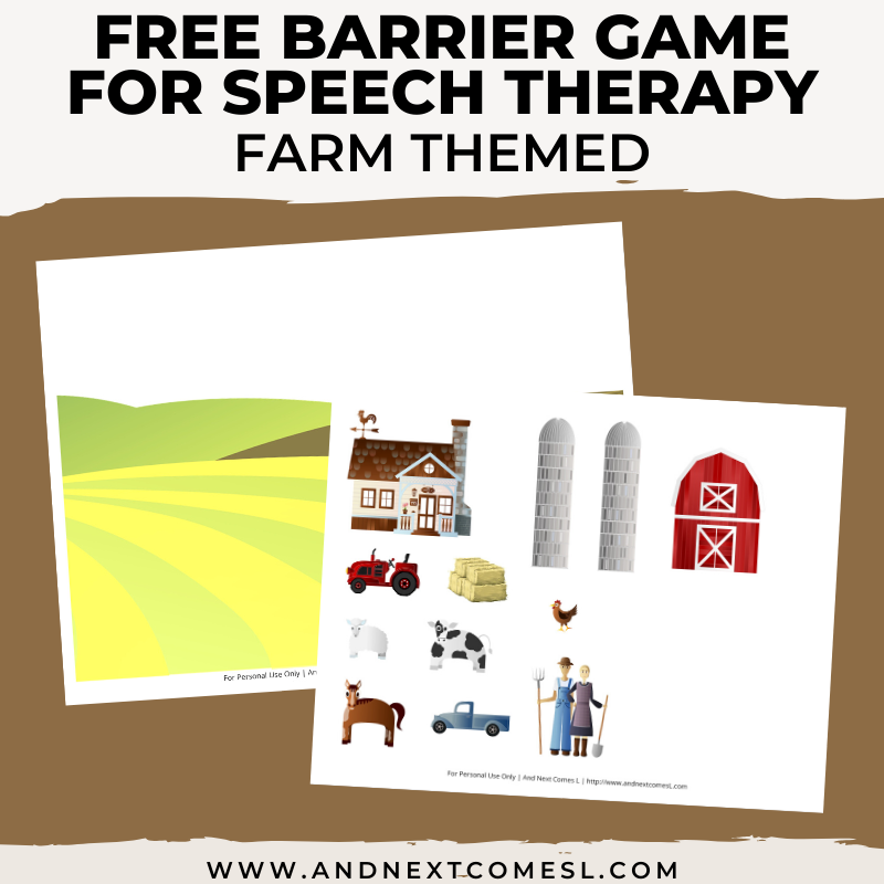Free Printable Farm Barrier Game for Speech Therapy | And Next Comes L ...