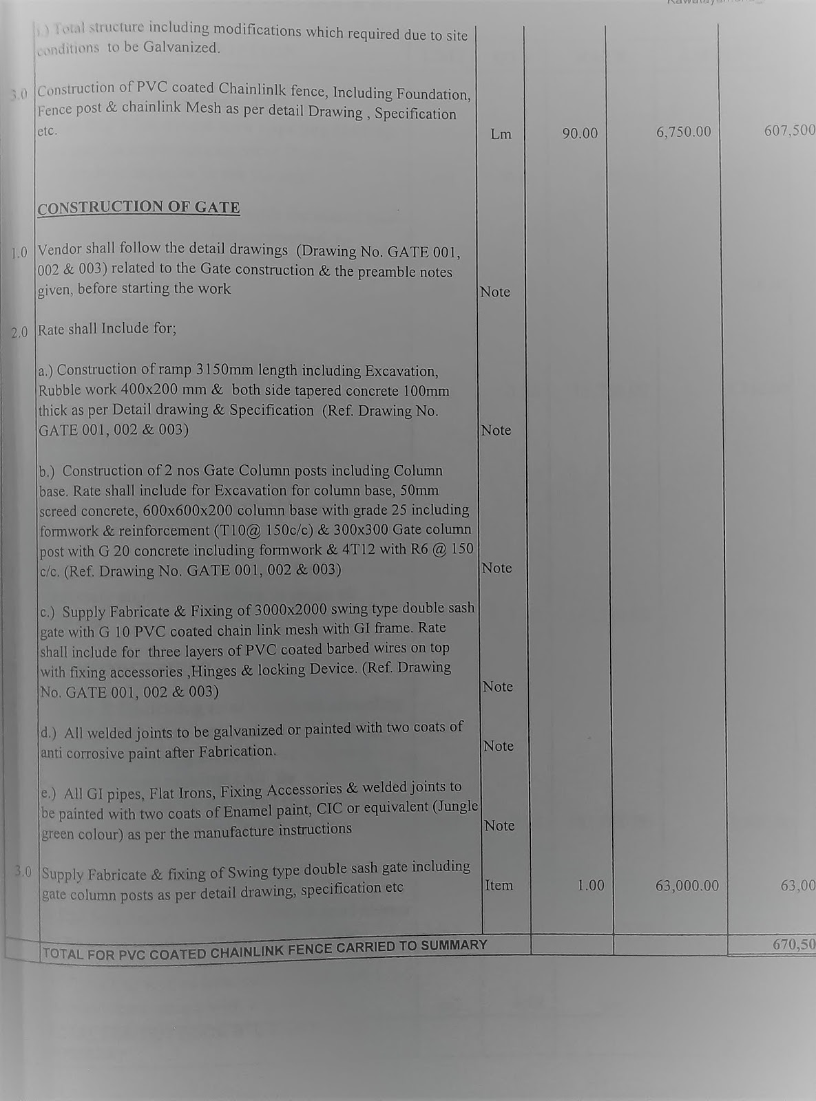 BOQ FOR A GRIENFIELD TELECOMMUNICATION TOWER CONSTRUCTION