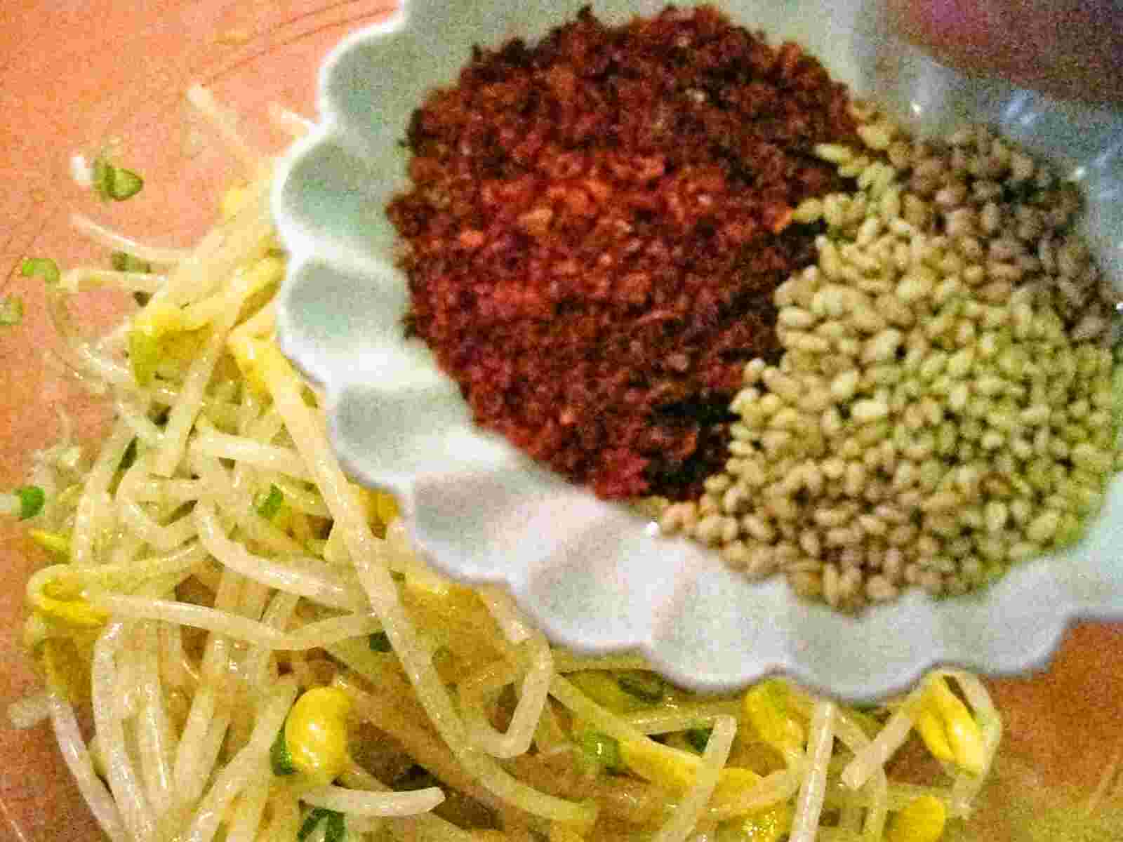 Recipes for Tom: Daizu moyashi no namuru / soybean sprout namul salad