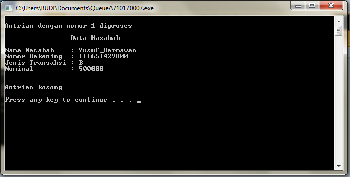 PROGRAM QUEUE (ANTRIAN) | Gudang Ilmu Informatika