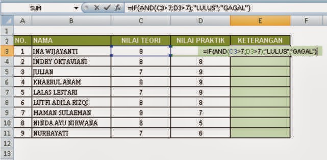 Penggabungan Rumus Excel IF dan AND | Blog Rumus Excel