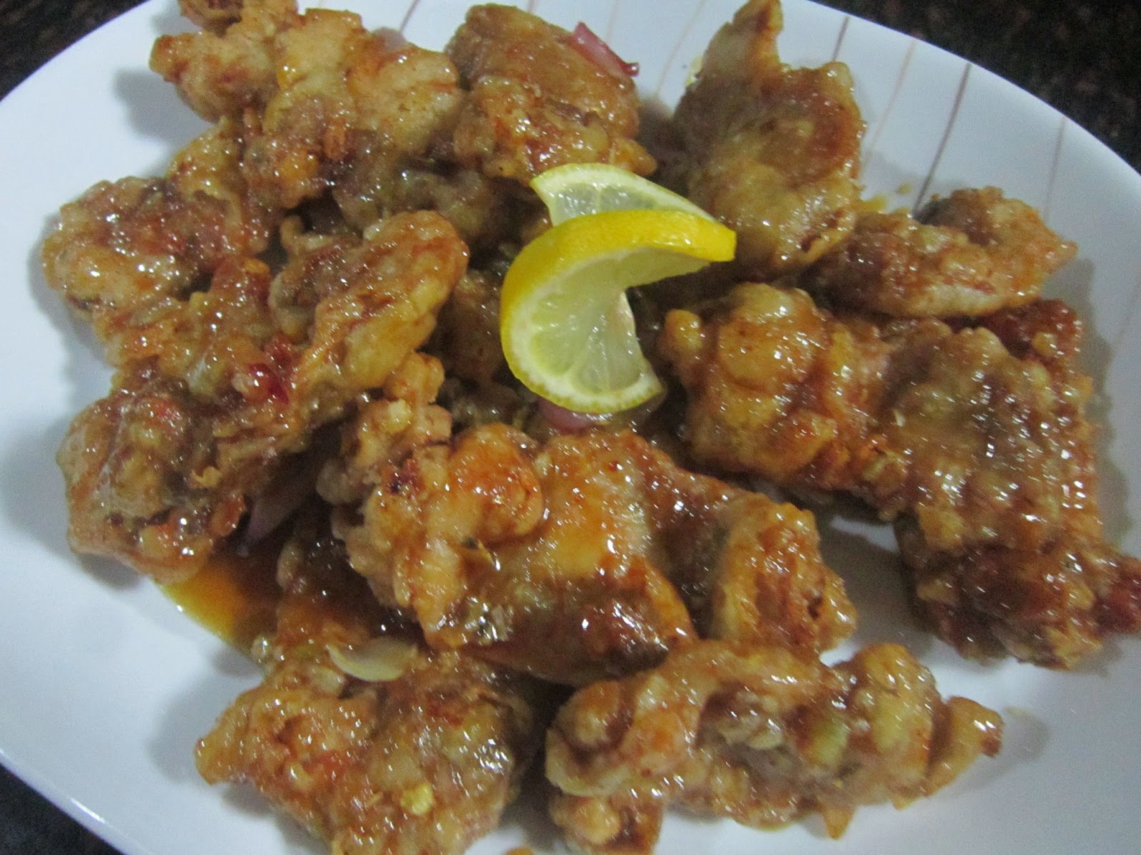 CRISPY CHICKEN FILLET with BUTTER GARLIC LEMON GLAZE