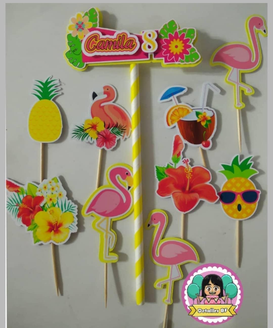 Topper Flamingo Camila 8 - Mis Toppers Tus Toppers