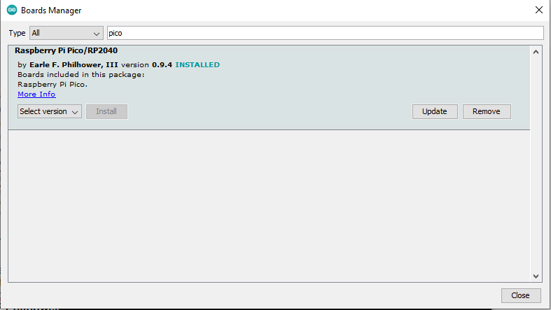 How to program Raspberry Pi Pico with the Arduino ide