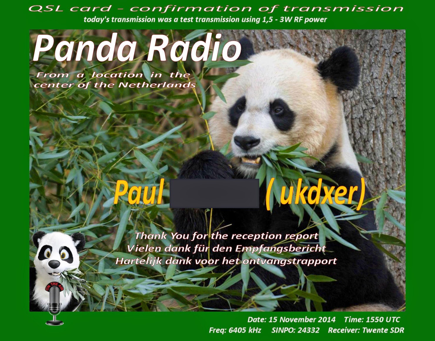 Shortwave DX blog: QSLs from Radio Panda and Radio Europe