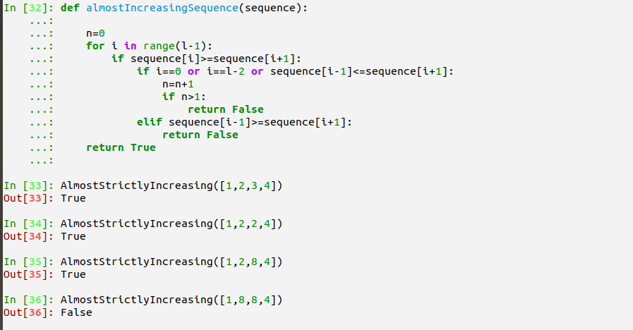 CodeSignal - Almost Strictly Increasing Sequence