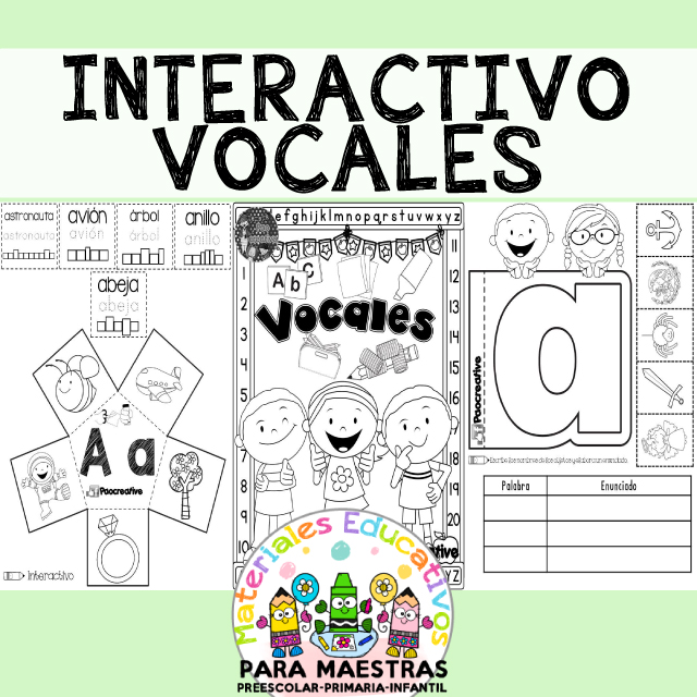 Cuaderno Interactivo de Vocales | Materiales Educativos para Maestras
