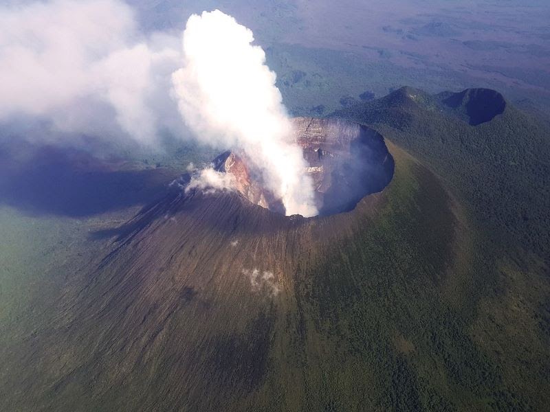 Nyiragongo volcano near the city of Goma in the east of the Democratic ...