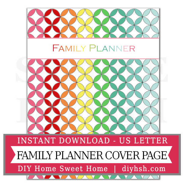 Planner Cover Page - Free Printable For Home Management Binder or ...