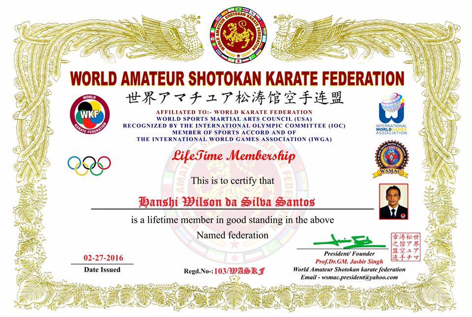 JACOBINA KARATÊ ASSOCIACÃO - JKA: DIPLOMAS