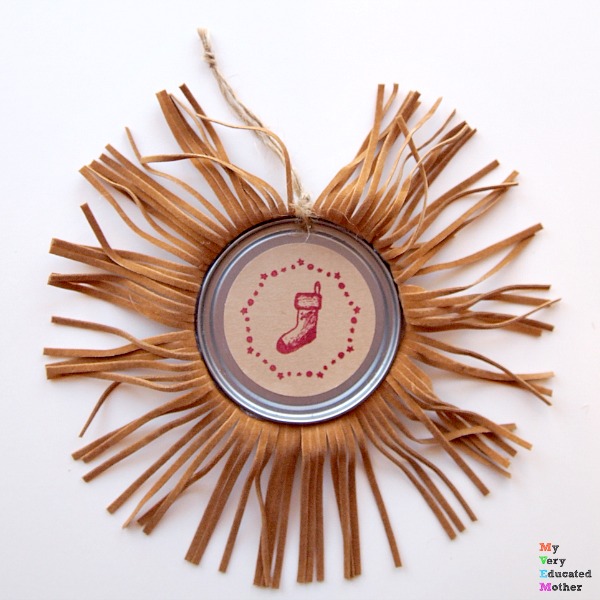 Craft Lightning: Fringed Juice Lid Ornaments