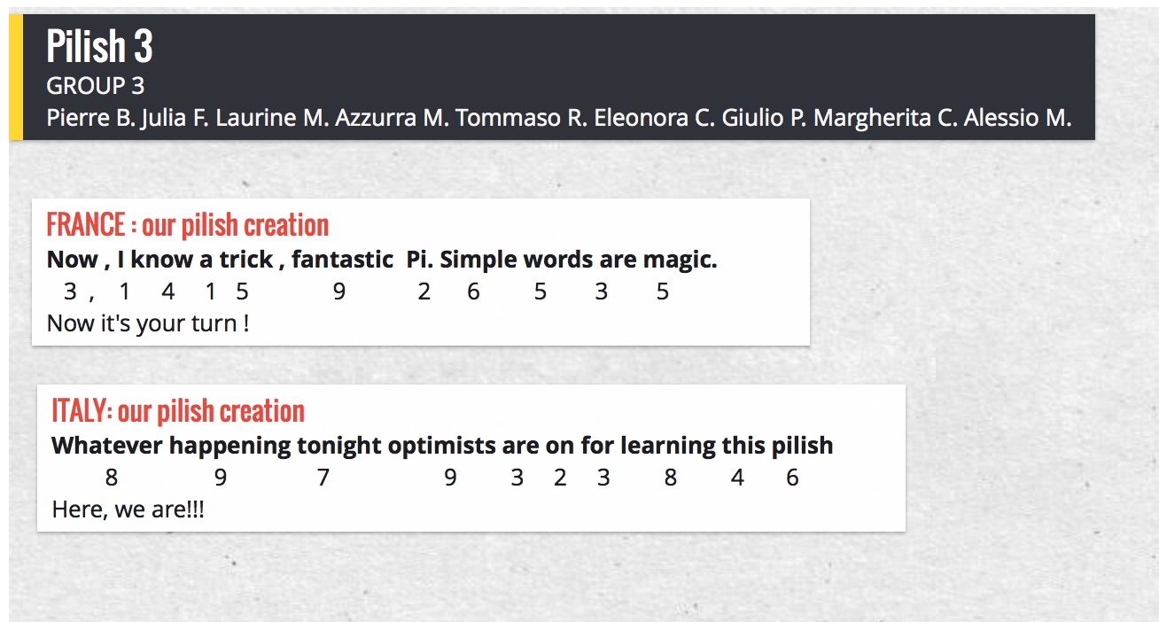 Our Pi Adventure: ITALY: Pilish creations (part 2)