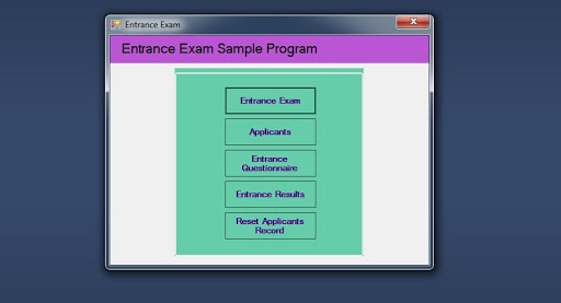 Entrance Exam System VB.NET Final Year Project with MS Access Database ...