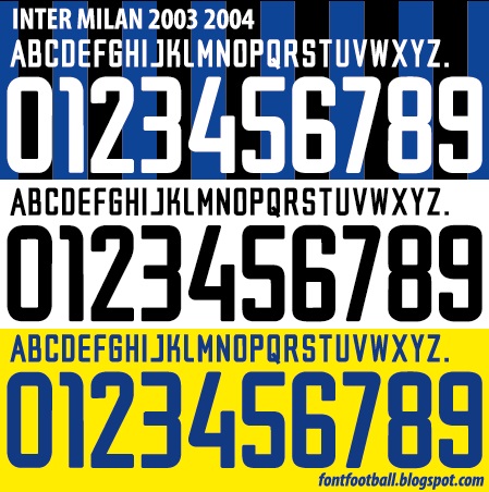 FONT FOOTBALL: Font Vector Inter Milan 2003 2004 kit