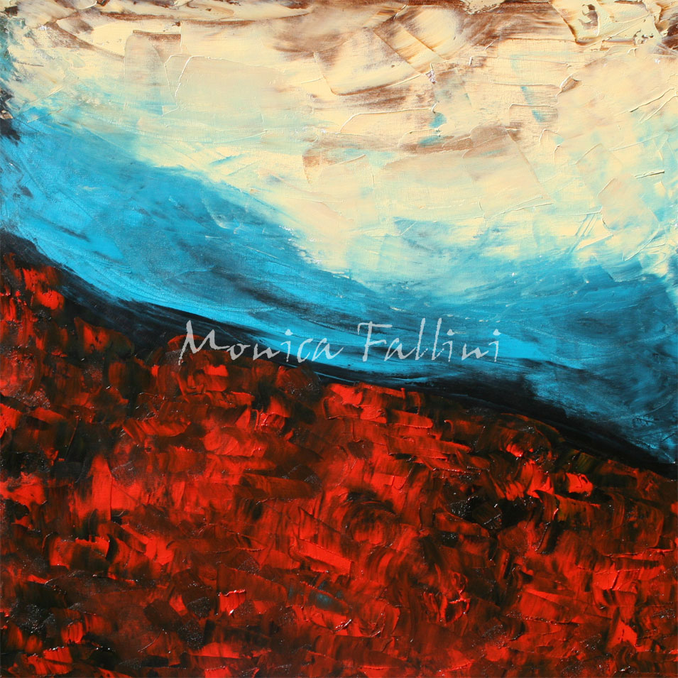 Paintings by Monica Fallini: Modern abstract art original oil painting ...