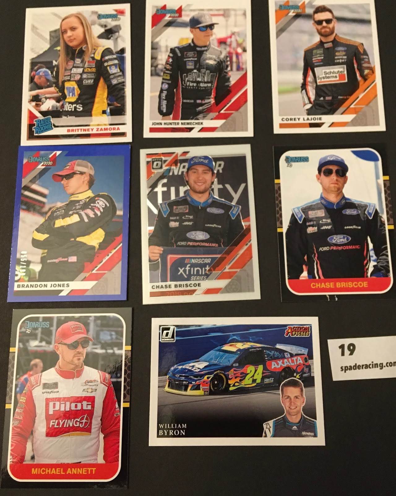 Spade Racing: 2020 Donruss Panini Nascar Cards Unboxing PACK 19