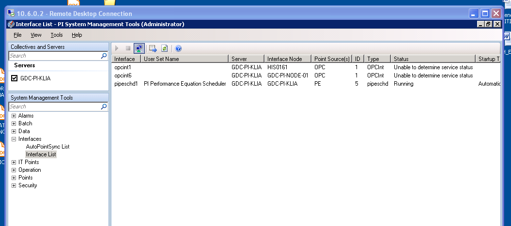 Buku Log Dindon: OSIsoft PI-SMT Interface Node List Cleanup