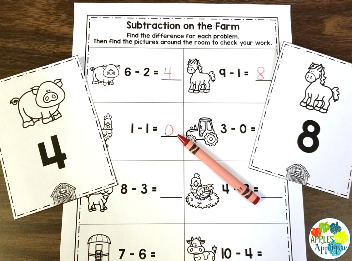 Apples to Applique: Escape from the Farm! A Subtraction Breakout Activity