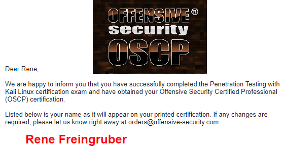 APT29a Security Blog: My journey to OSCP