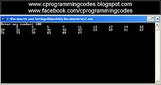 Programming In C: Print prime number 1 to 100