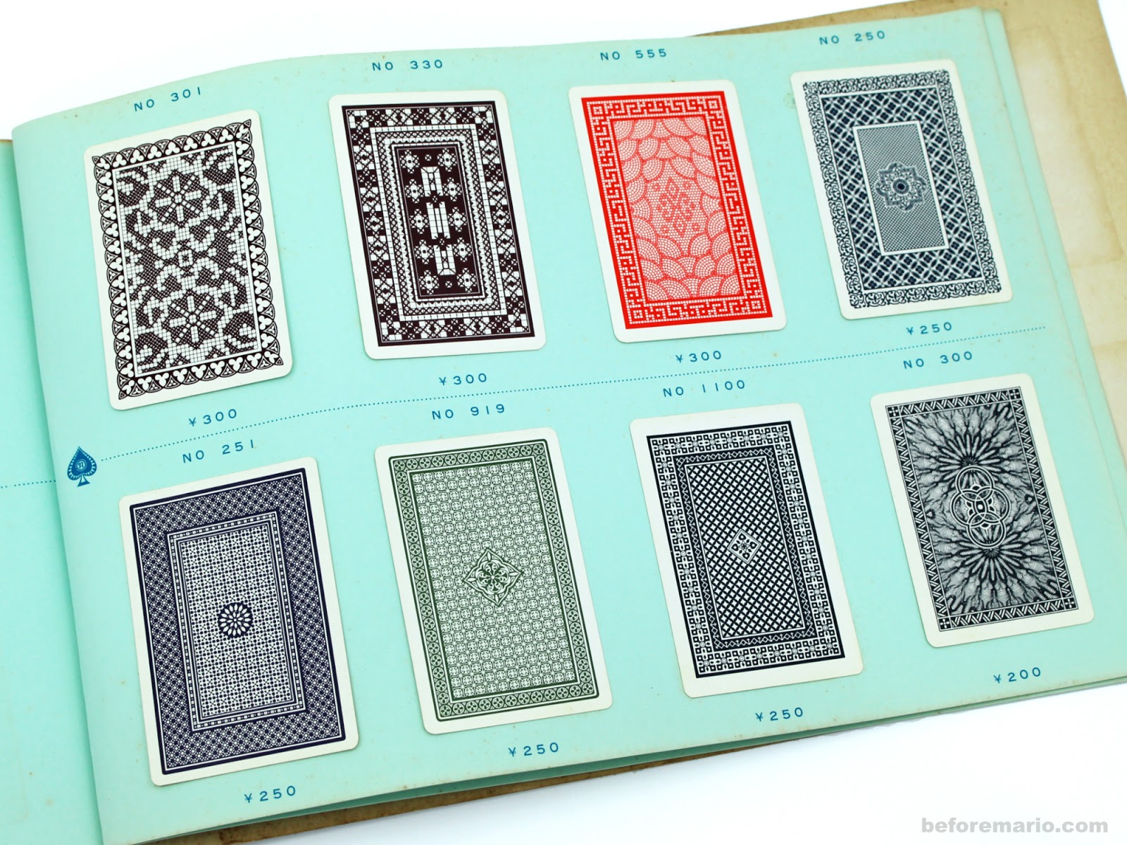 beforemario: Fifty year old Nintendo Playing Card sample book